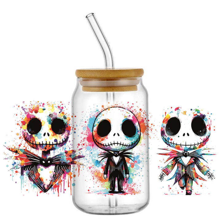 Miniso Jack & Sally Halloween Day Cartoon UV DTF Cup Wrap For 16oz ...
