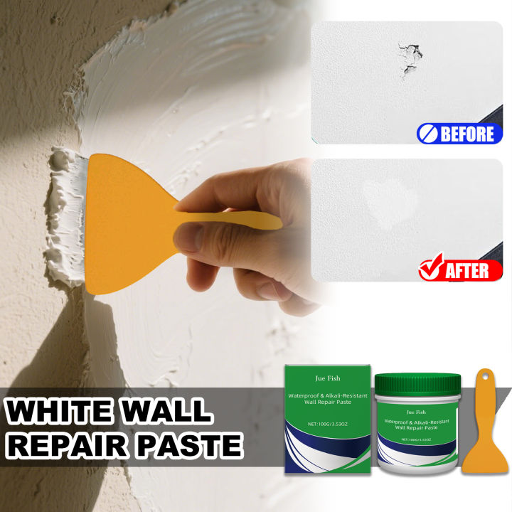 JUE FISH Wall Repair Paste Set 100g White Wall Crack Filling Paste Easy ...