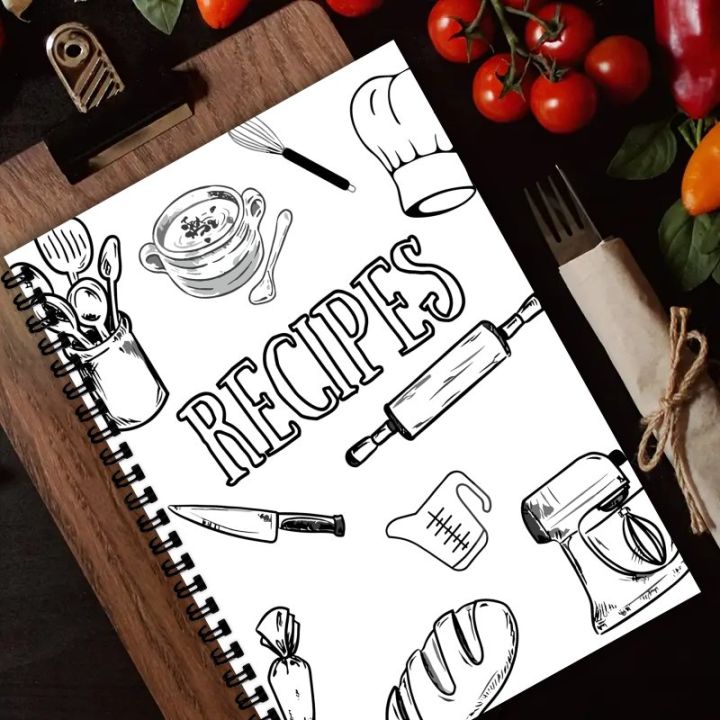 A5 recipe notebook, personal organizer， Minimalist style design with ...