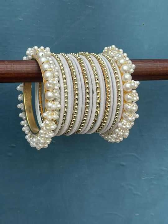 White colour bangles set chooriyan set valvet chooriyan | Daraz.pk