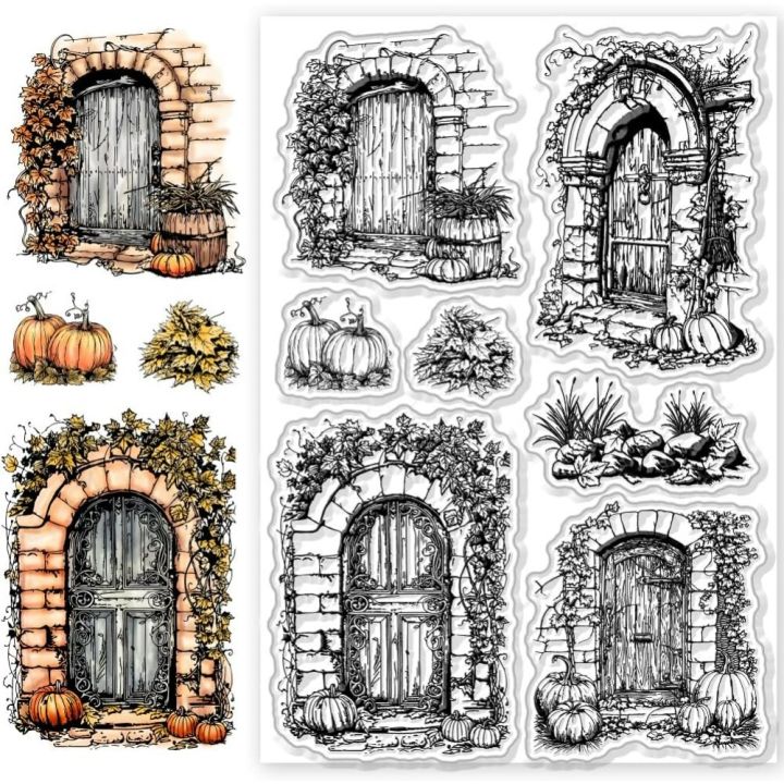 1pc Autumn Gate Silicone Clear Stamps Autumn Pumpkin Stamp for DIY ...