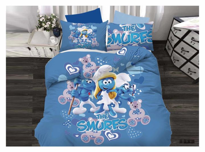 The Smurfs Themed Kids Bedsheet | Daraz.lk