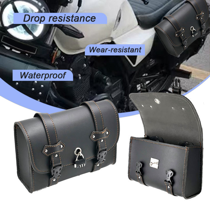 Universal Motorcycle Side Bag Waterproof Tool Pouch Saddle Bags PU ...