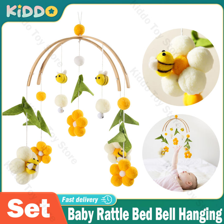 Baby Rattle Toy 0-12 Months Wooden Mobile On The Bed Newborn Music Box ...