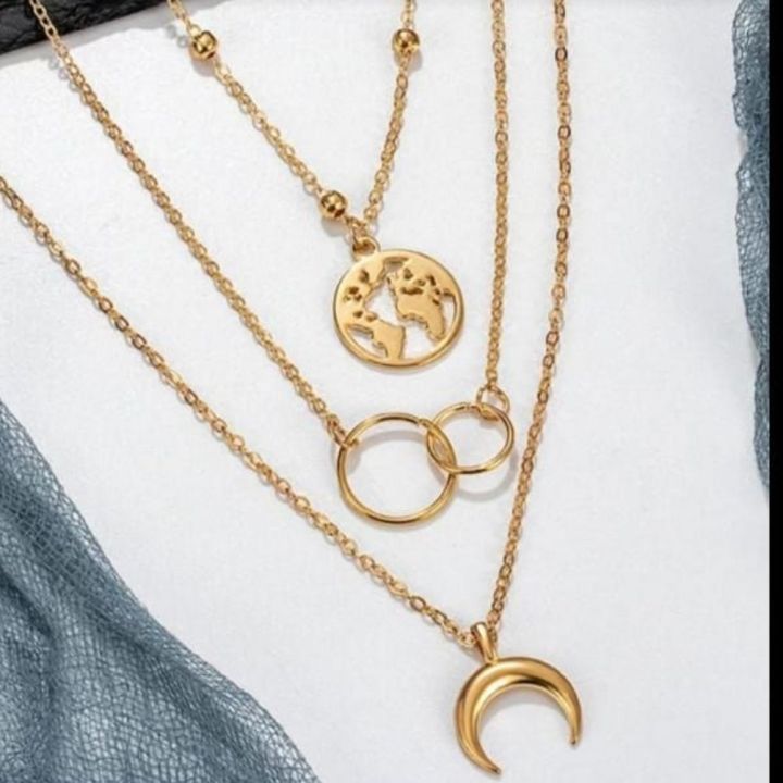 korean triple layered chain | Daraz.pk