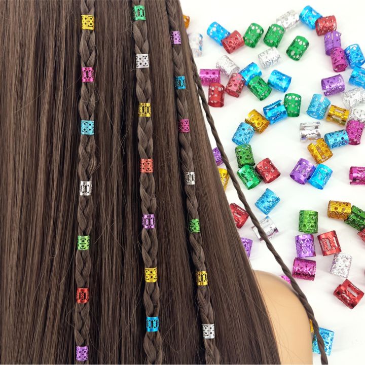 100PCS Multicolor Rings Dreadlocks Beads for Women and Girls, Braid ...