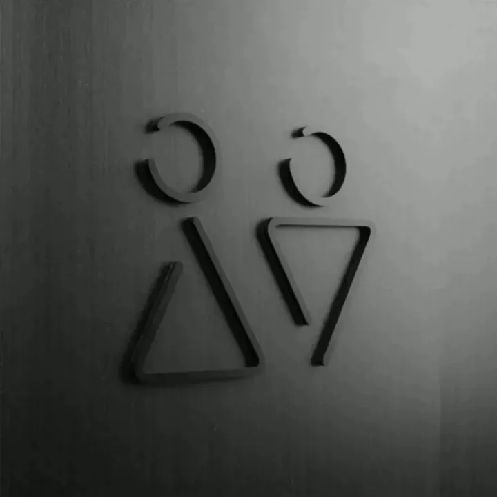 Luxury Acrylic Washroom Wall Sign - Exquisite Craftsmanship Ensuring ...