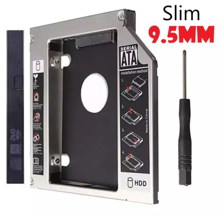 2nd HDD Slim Caddy 9.5mm SATA 3.0 2.5 SSD Case Second Hard Disk Drive ...