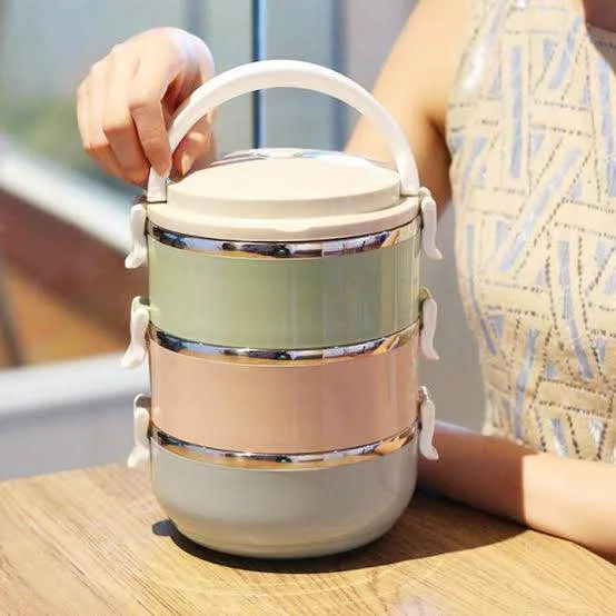 Lunch Box Multi-Layer Food Bento Box Stainless Steel Thermal Lunch Box ...