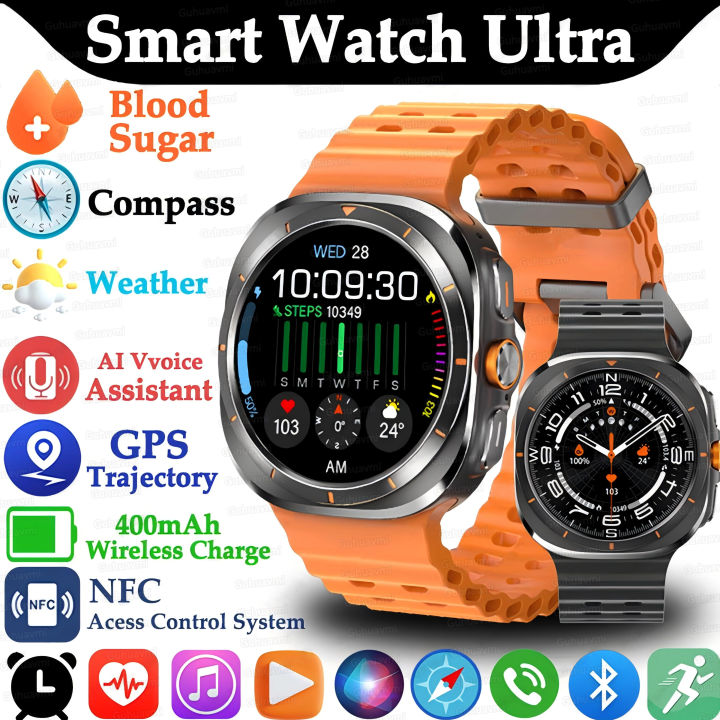 Galaxy Watch 7 Ultra GPS Compass NFC Smart Watch 47mm Clone Version ...