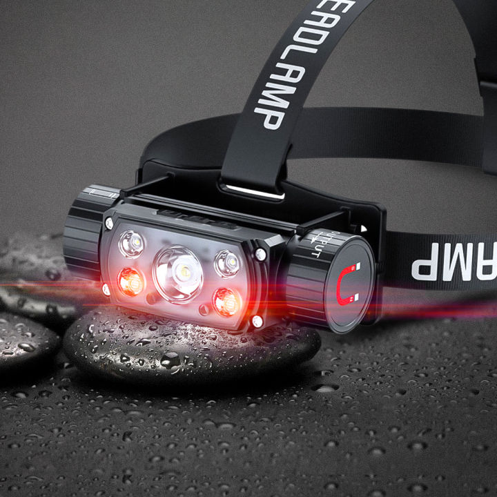 Sensor LED Headlamp white 3 Switch Headlight 18650 21700 Head Lamp ...