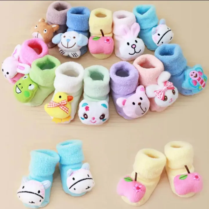 Pack Of 4 New Born Baby Socks Shoes Foot Wear Cotton Stretchable Stuff ...
