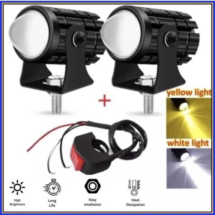 Universal Fog light with warm and white focus comes with free switch ...