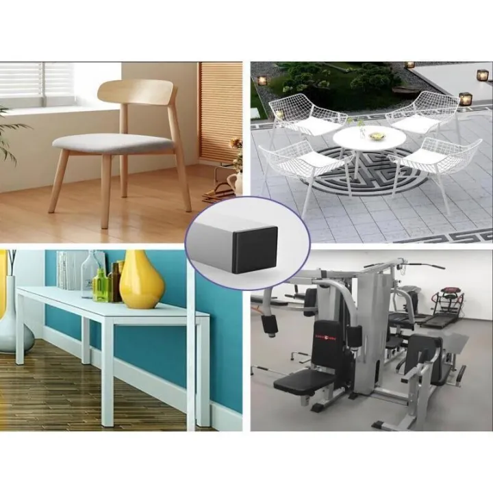 10/16pcs Black Plastic Round/Square Tube End Caps, Plastic Anti-Skid ...