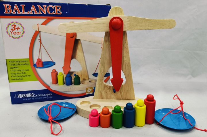 Chengji Toys Wooden Balance Taraju With Accessories | Daraz.com.np