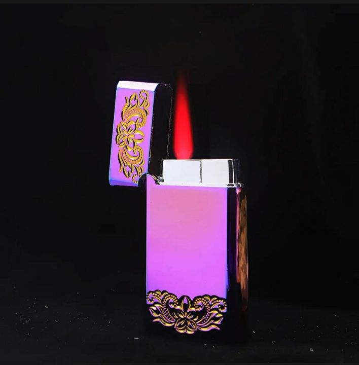 Slim Rainbow Coloure Beautiful Designed Square Red Jet Flame Cigarete ...