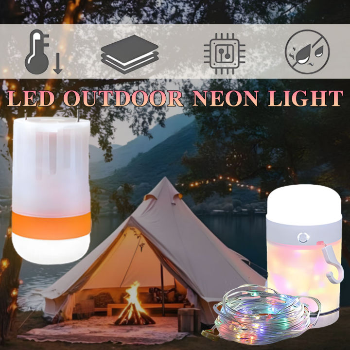 RGB LED Camping Lamp 10m Reel String Outdoor Recyclable Night Light ...