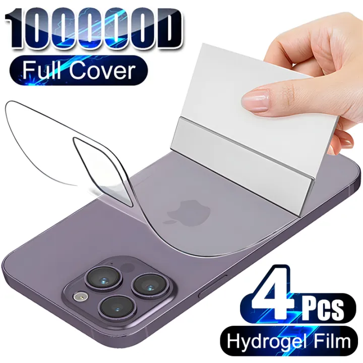 4Pcs Full Cover Back Hydrogel Film For iPhone 11 12 13 14 15 Pro Max ...