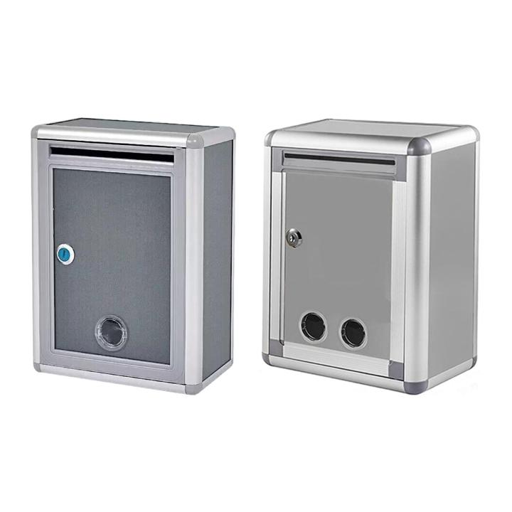 Locking Wall Mounted Mailbox Suggestion Box Metal Outdoor Metal Post ...