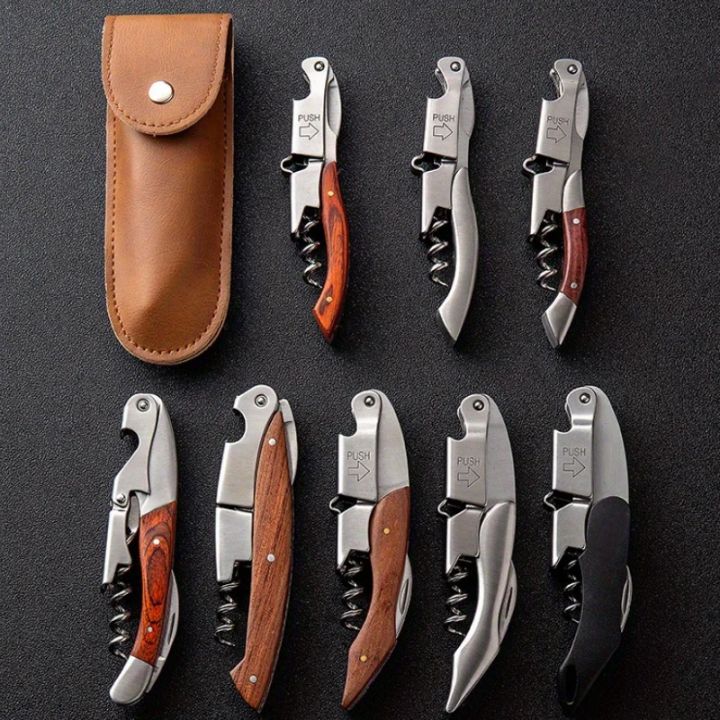 Professional Waiter's Corkscrew Premium Wood Handle Wine Opener with ...
