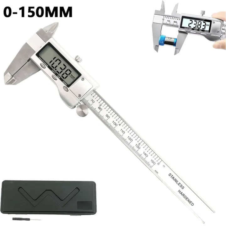 Digital Vernier Caliper Stainless Steel Caliper 0-150MM 6 Inch 0.01mm ...