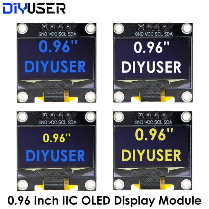 DIYUSER 0.96 inch oled IIC Serial White OLED Display Module 128X64 I2C ...