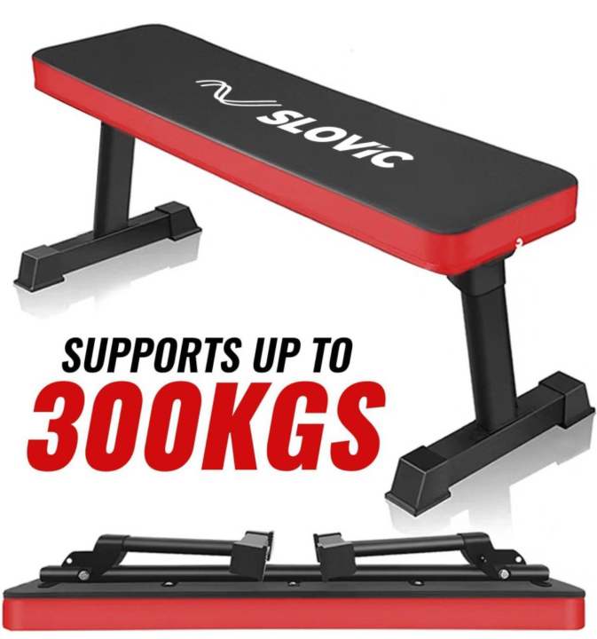 SLOVIC Foldable Flat Gym Bench – Heavy Duty, Space-Saving Design Duty ...