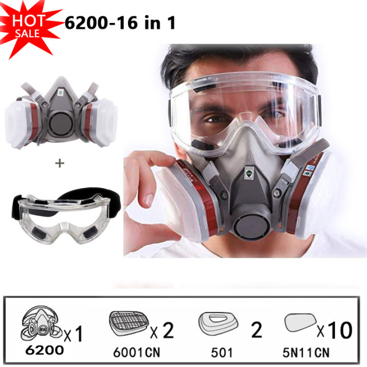 6200 Chemical Half Face Dustproof Respirator Industrial Painting ...