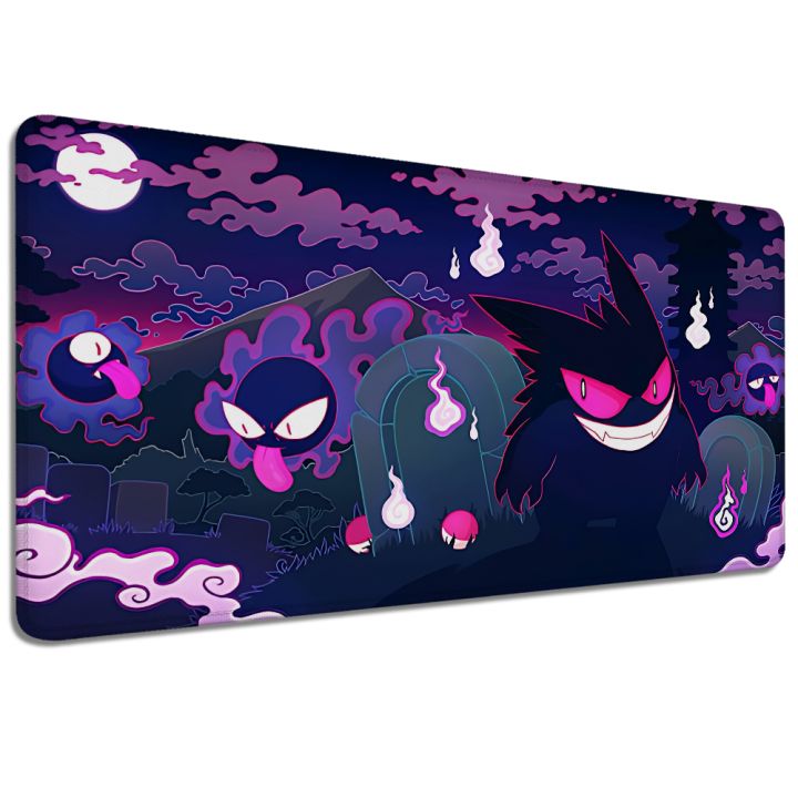 Large Mouse Pad 900 × 400 Non-slip Gengar P-pokemon Keyboard Mat Over ...