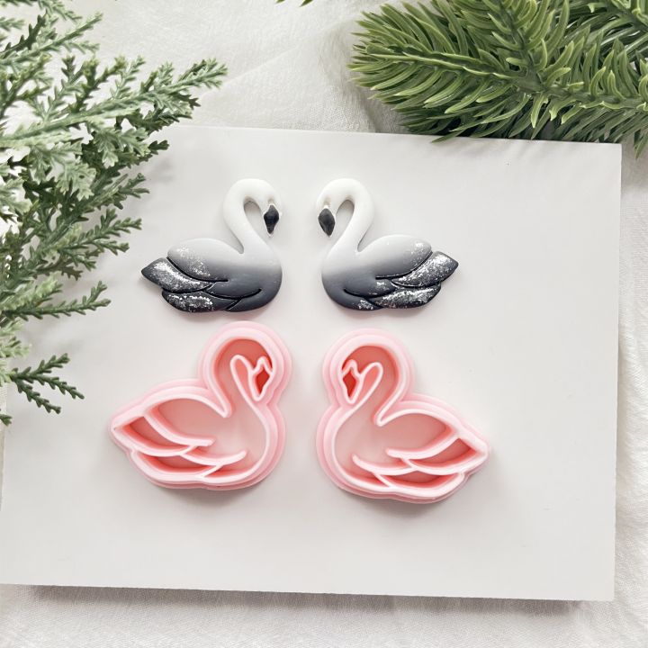 Swan Elegant clay cutter Polymer clay earring polymer clay mold DIY ...