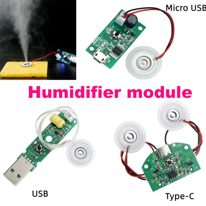 Type-C USB 5V 20mm 1.5-3W Ultrasonic Atomizing Humidifier Module DIY ...