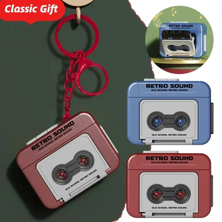 Vintage Tape Recorder Couple Gift Keychain Mini Recordable Mini Retro ...