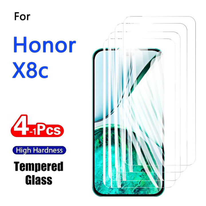 1-4pcs Screen Protectors For Honor X8c Tempered Glass Crystal 9H HD ...