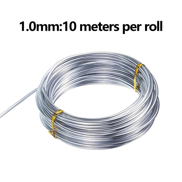10M 1/1.5/2mm Silver Aluminum Craft Wire Versatile Bendable Metal Craft ...