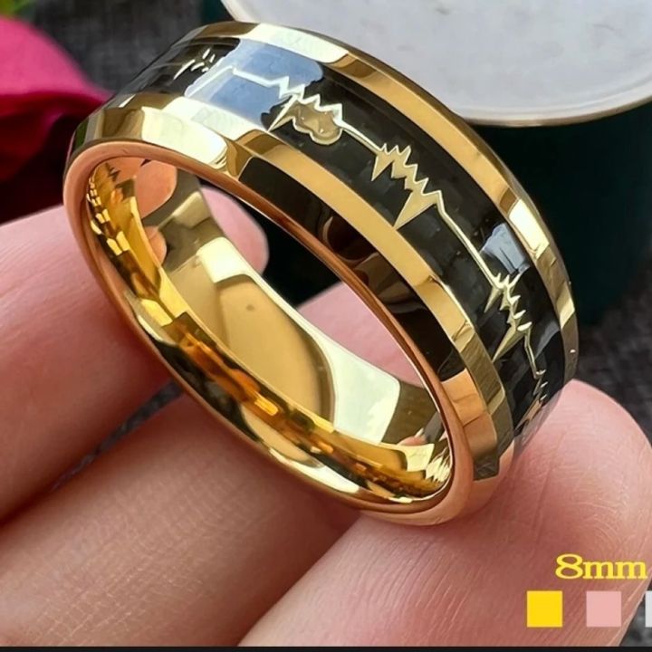 Customize heartbeat engraved rings are a wonderful way to add a ...
