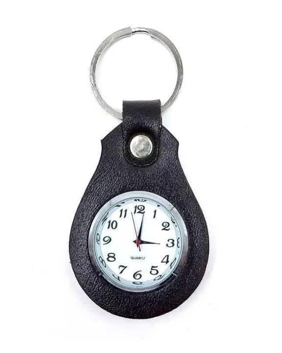 1 pcs leather clock keychain with working clock keyring s keychains ...