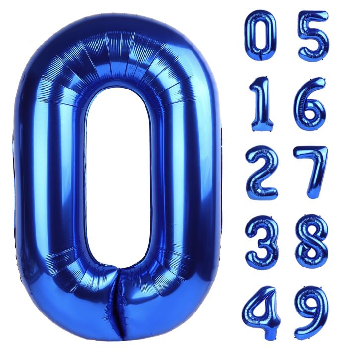 Navy Blue 0-9 Number Foil Balloon 32 Inch, for 10 20 30 40 50 60 70 80 ...