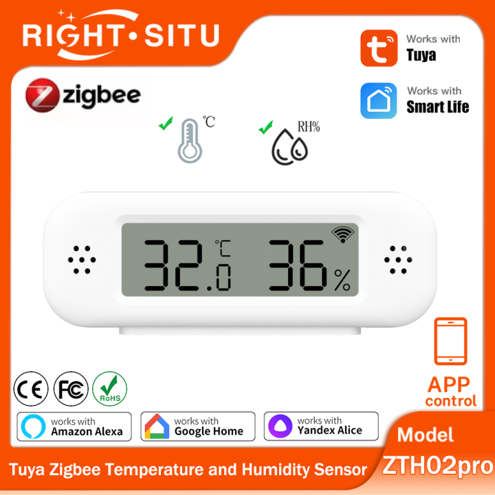 Tuya Zigbee Mini Temperature Humidity Sensor For Smart Home Thermometer ...