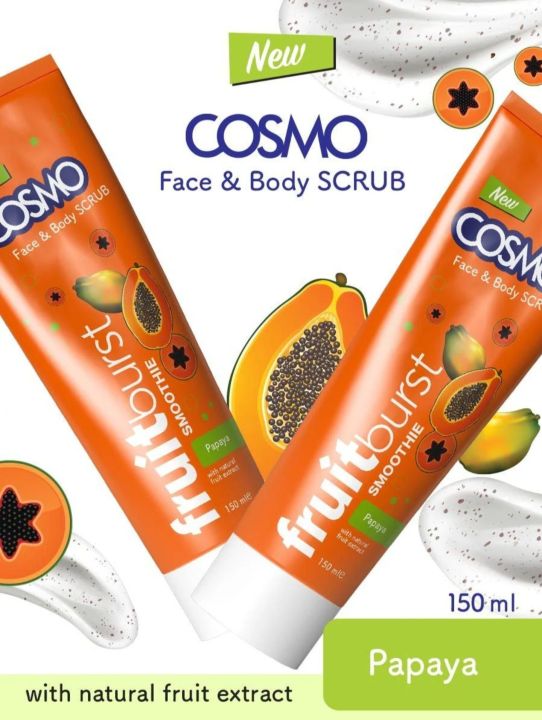 COSMO UAE PAPAYA FACE & BODY SCRUB 150ML | Daraz.pk