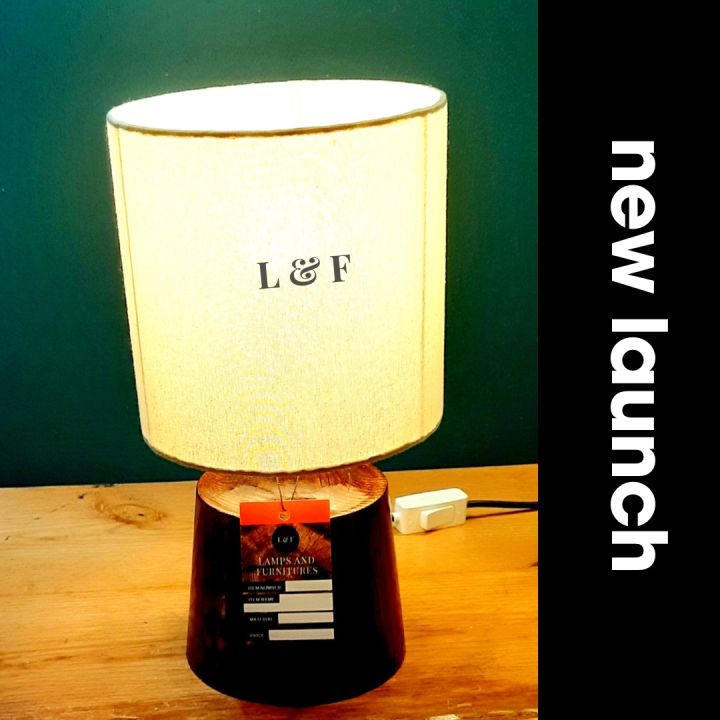 Table Lamp Small Tapered Walnut Finish | Daraz.com.np