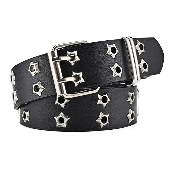 Women's Belt Large size Double Hole Men Belt Punk Hip Hop Rock Style ...