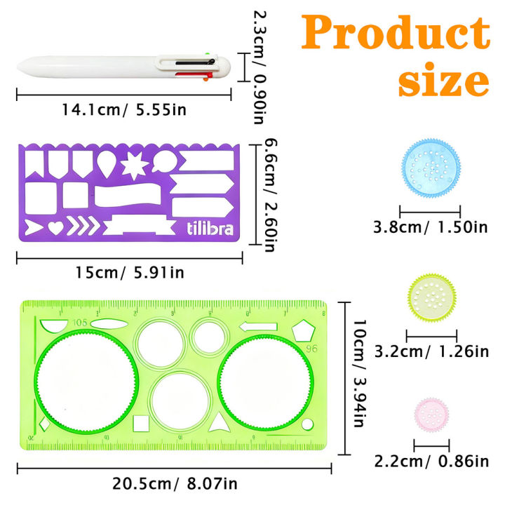 13 Pieces Drawing Stencils Set for students, Plastic Drawing Painting ...