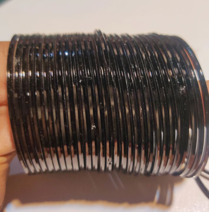 black plane metal Bangles Churi 3Drozen | Daraz.pk