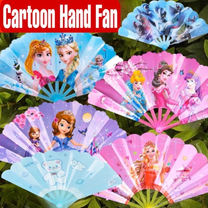 Handheld Princess Plastic Folding Fans - Pink Princess Foldable Fans ...