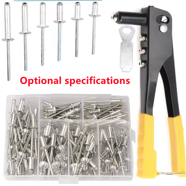 Heavy Duty Riveter Set Pop Rivet Gun 120Pcs Blind Rivets Assortment Kit ...