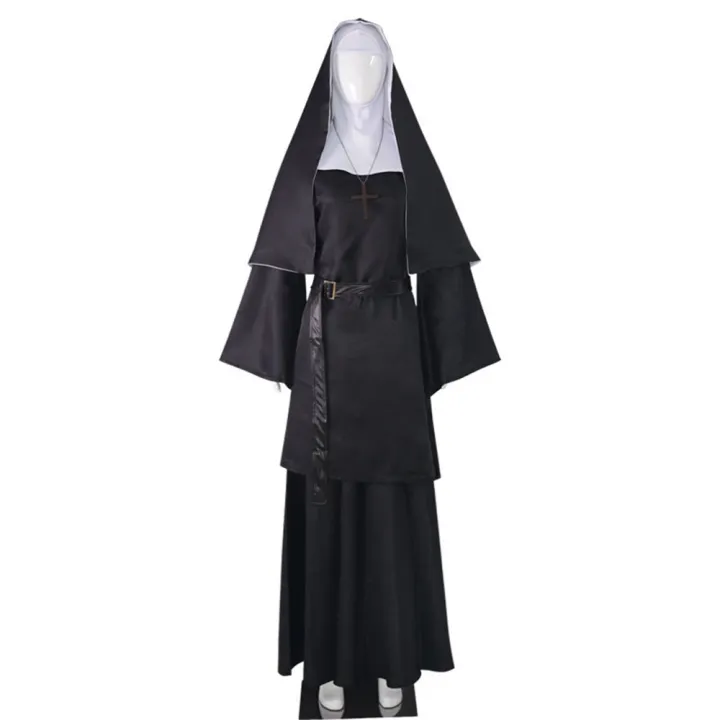 The Nun Cosplay Costume Women Men Halloween Long Robes The Conjuring ...