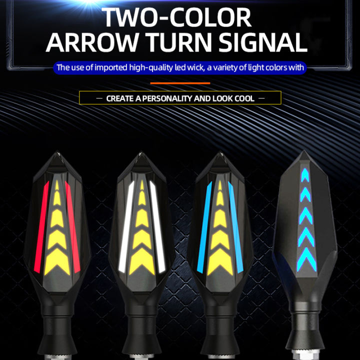 LED Motorcycle Turn Signals Light Super Bright Arrow Flowing Water ...