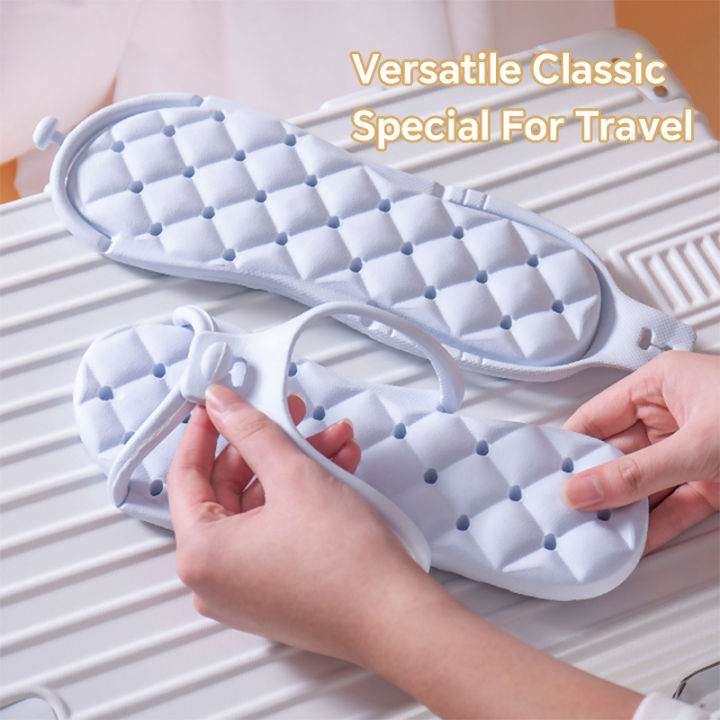 1Pair Solid Color Portable Folding Slippers for Men Women Lightweight ...