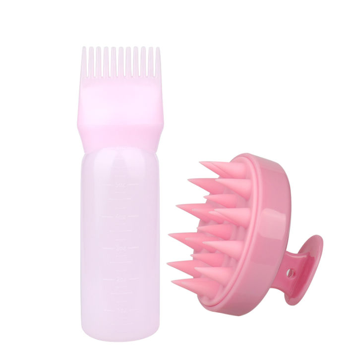 Scalp Massager Shampoo Brush and Root Comb Applicator Bottle 2 sets ...