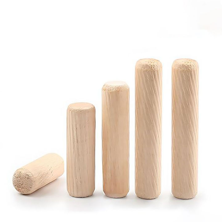 Straight Groove Wooden Dowel Pins M5 M6 M8 M10 Dowels Rods for Crafts Furniture DIY Manual ...